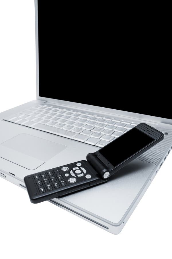 Mobile phone and computer stock image. Image of mobile - 6387441