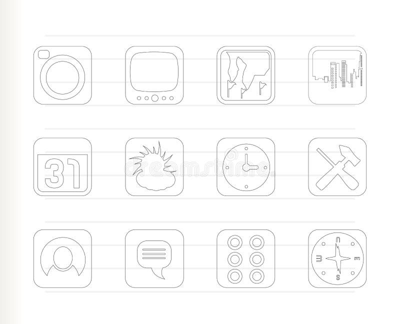 Mobile Phone and Computer Icon Stock Vector - Illustration of button ...