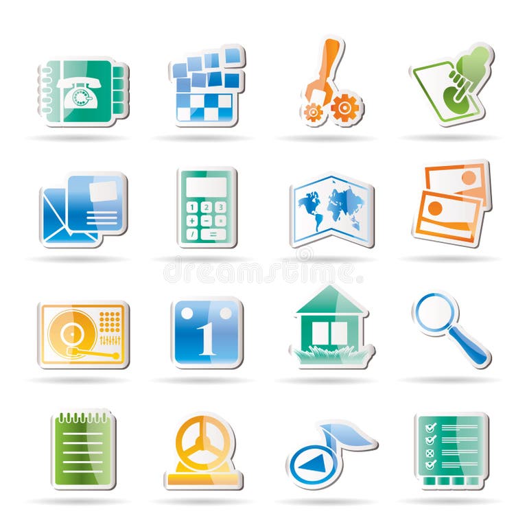 Mobile Phone and Computer Icon Stock Vector - Illustration of menu ...