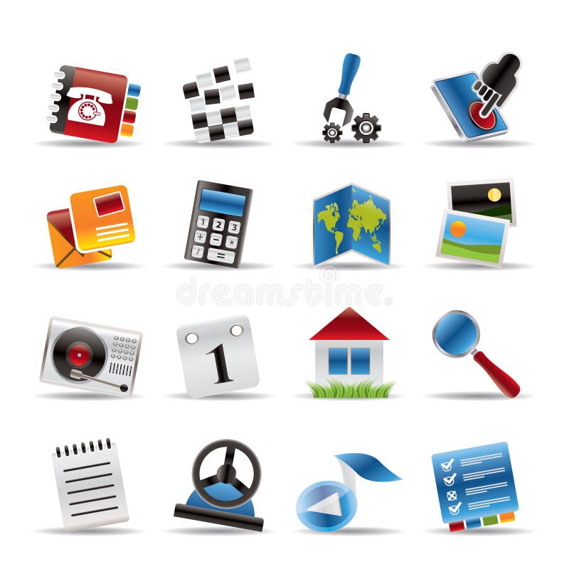 Mobile Phone and Computer Icons Stock Vector - Illustration of button ...