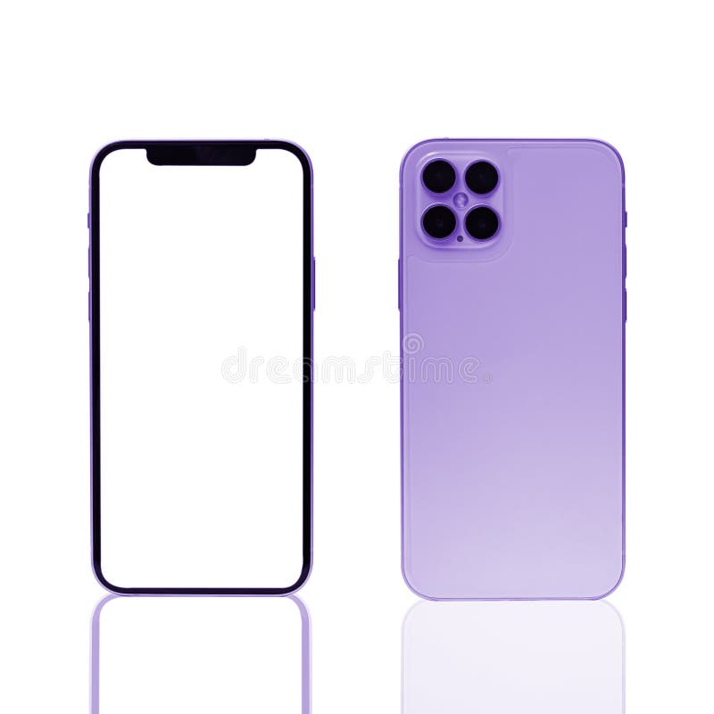 Mobile Phone Concept, Front View and Back Side with Isolate on ...