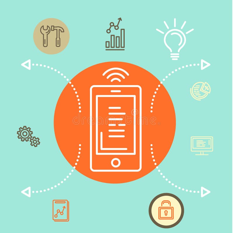 Mobile phone concept stock vector. Illustration of brochure - 75600944