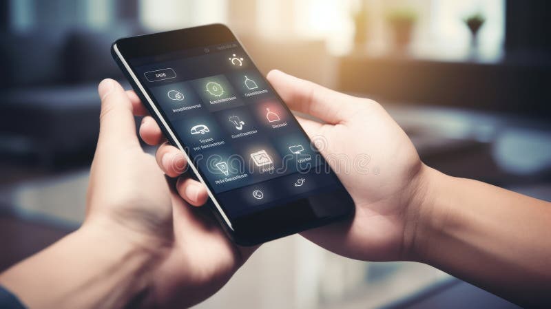 Mobile Phone Control Panel of Smart Home Stock Illustration ...