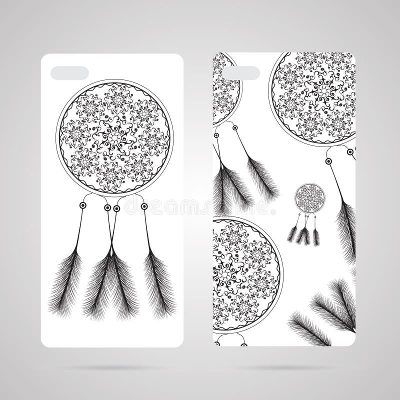 Mobile Phone Cover Back and Screen, Pattern. Vector Illustration ...
