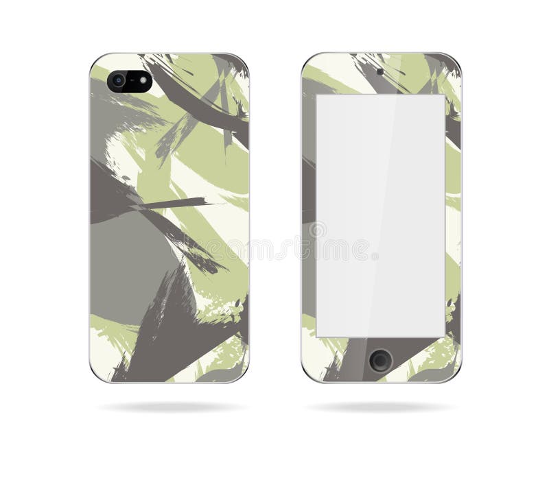 Mobile Phone Cover Back and Screen. Stock Illustration - Illustration ...