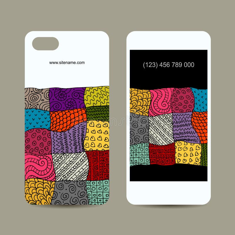 Mobile Phone Cover Design. Floral Ornament Stock Vector - Illustration ...