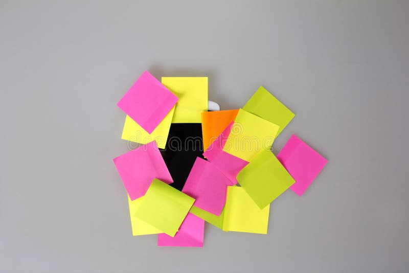 Desk Covered Paper Post Notes Stock Photos - Free & Royalty-Free Stock ...