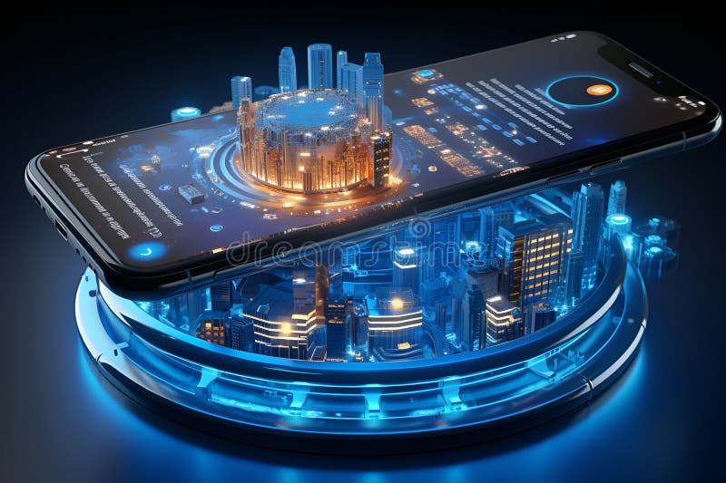 Mobile Phone with Creative Business Infographics and Information ...