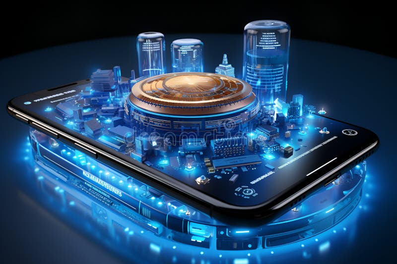 Mobile Phone with Creative Business Infographics and Information ...