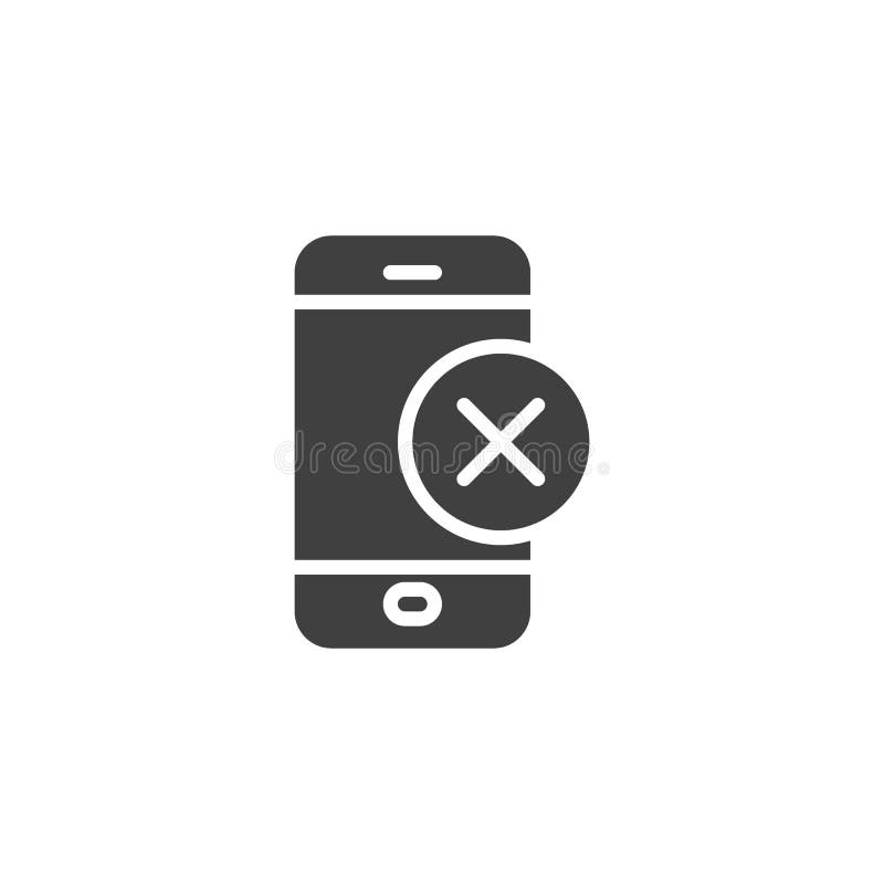 Mobile Phone with Cross Button Vector Icon Stock Vector - Illustration ...
