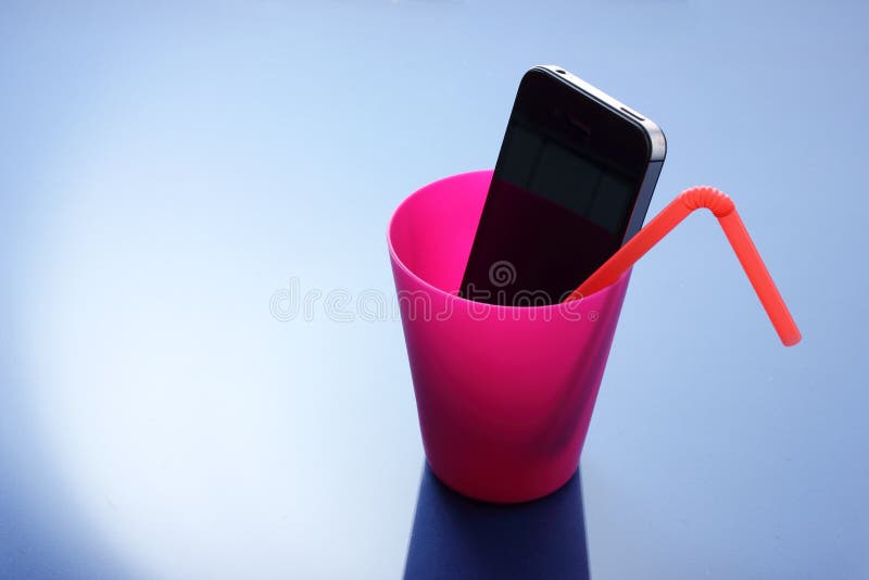 Mobile Phone and Cup stock image. Image of contact, ring - 155347391
