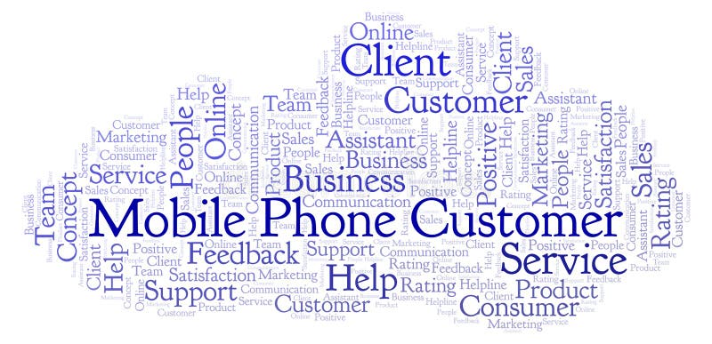 Mobile Phone Customer Word Cloud. Stock Illustration - Illustration of ...