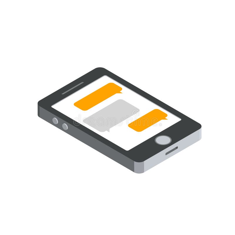 Mobile Phone in 3D Isometric Style Stock Illustration - Illustration of ...