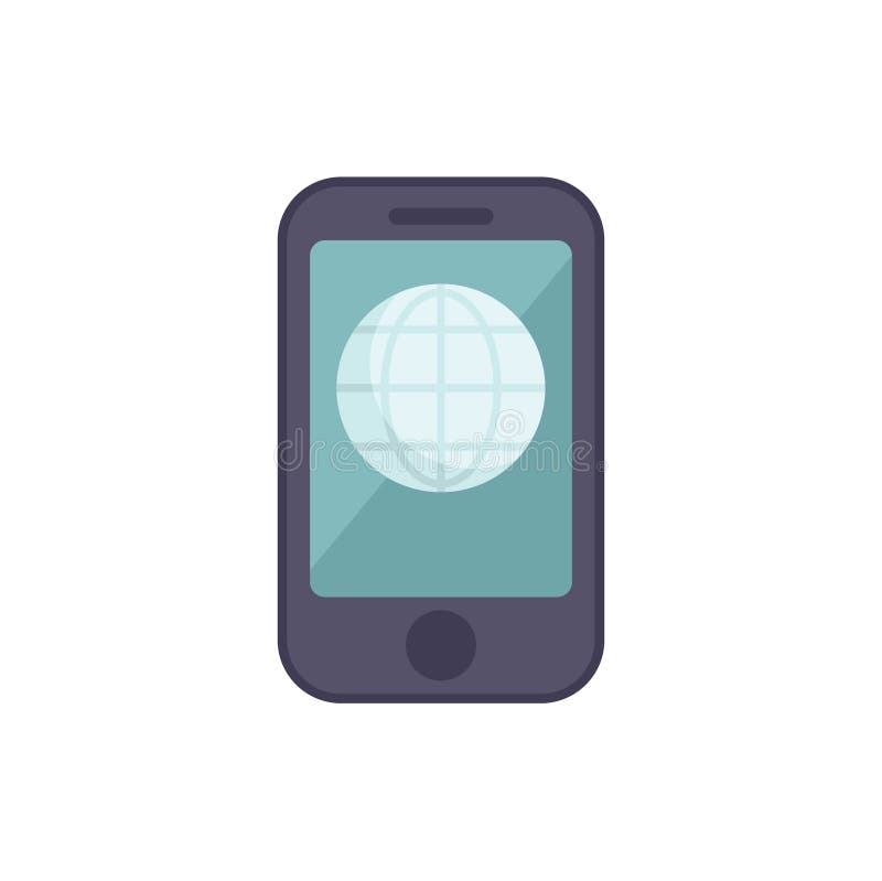 Mobile Phone Displaying Globe Icon for Global Communication Stock ...