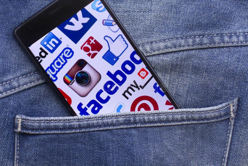 Mobile Phone Displaying Most Popular Social Media Editorial Photo ...