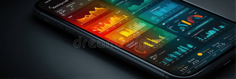 Smartphone Displaying Health Fitness Dashboard Various Statistics Stock ...