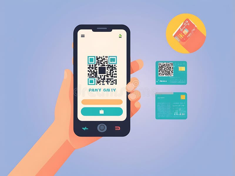 Mobile Phone Displays QR Code for Payment Transaction Stock ...
