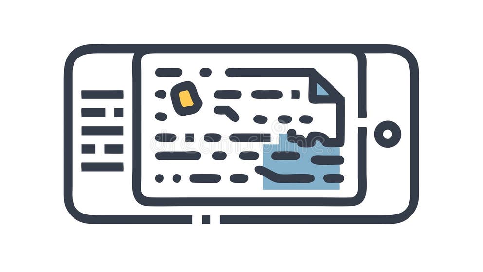 Mobile Phone with Document, Digital Paperwork and Online Forms, Vector ...