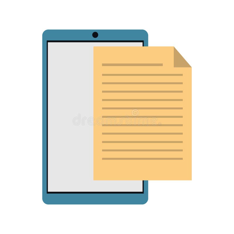 Mobile Phone Document File Paper Digital Stock Vector - Illustration of ...