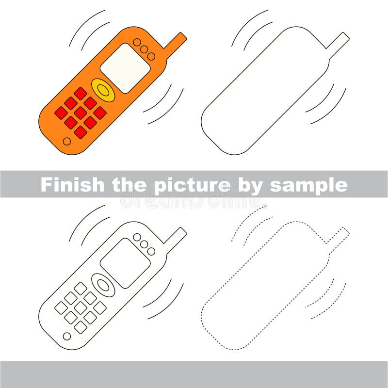 Mobile Phone. Drawing Worksheet. Stock Illustration - Illustration of ...