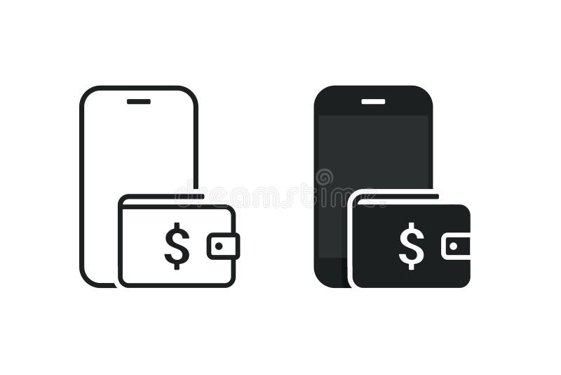 Mobile Phone E Wallet. Illustration Vector Stock Vector - Illustration ...