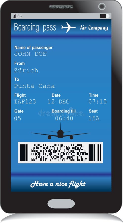 Electronic Boarding Pass Stock Illustrations – 676 Electronic Boarding ...