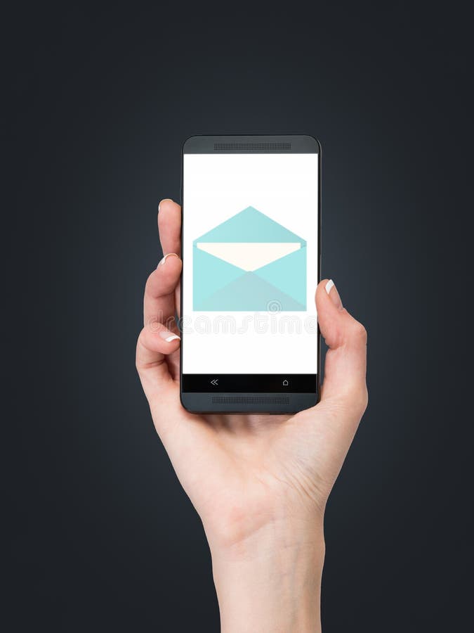 Mobile phone with email stock image. Image of device - 47707325