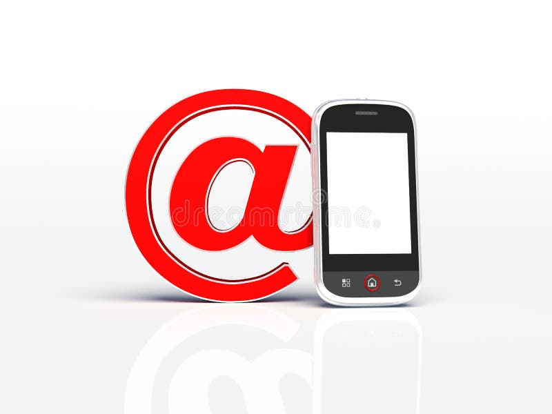 Mobile Phone and Email Sign Stock Illustration - Illustration of ...