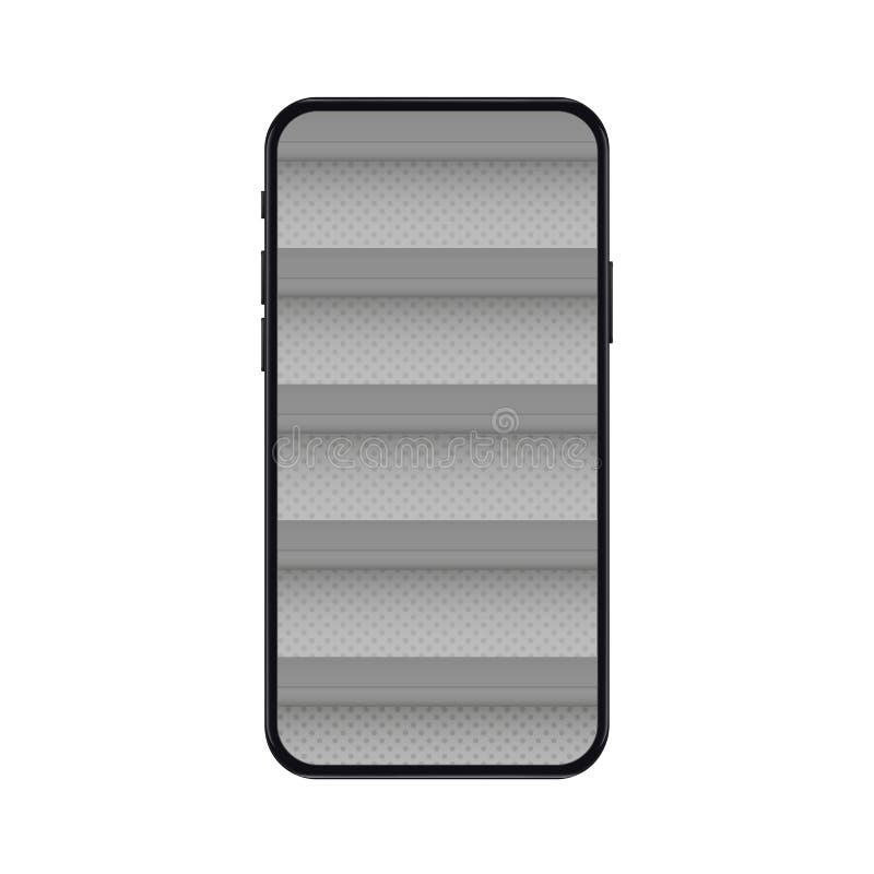 Mobile Phone with Empty Shelves for Online Store Mockup Vector ...