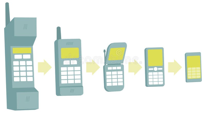 Mobile phone evolution stock illustration. Illustration of equipment ...
