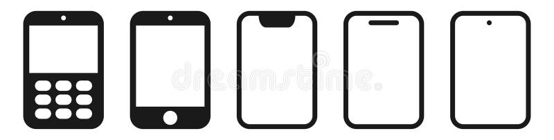 Mobile Phone Evolution Icon. Modern Smartphone and Old Stock Vector ...