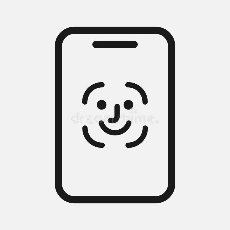 Mobile Phone Face Recognition Id Icon Stock Vector - Illustration of ...