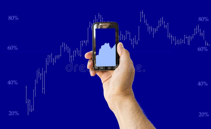 Mobile Phone with Financial Charts Stock Photo - Image of information ...