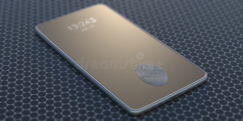 Mobile Phone Fingerprint Scanner Biometric Authentification. 3D ...