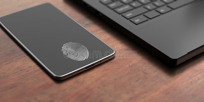 Mobile Phone Fingerprint Scanner Biometric Authentification. 3D ...