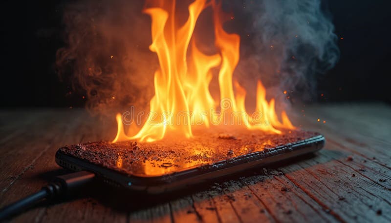 Fire tech vector image stock vector. Illustration of poster - 139065422