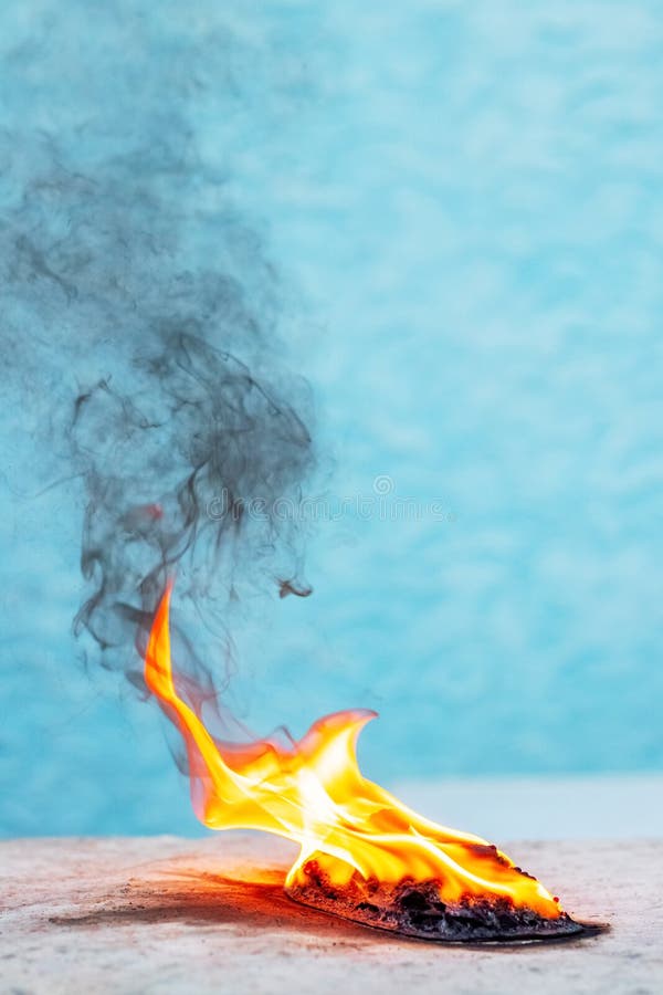 Mobile Phone in Fire and Smoke. Burned Mobile Phone Stock Photo - Image ...