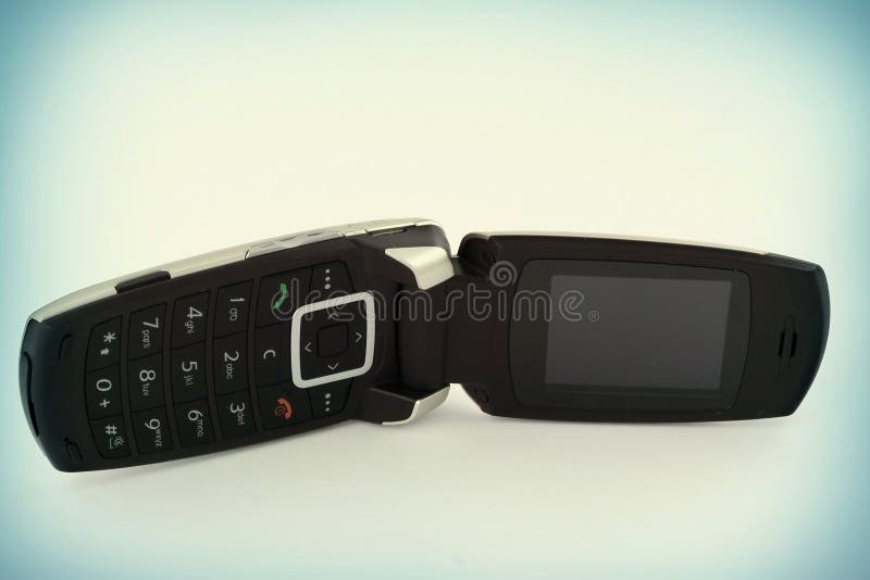 Mobile phone with a flap stock photo. Image of telephone - 3956744