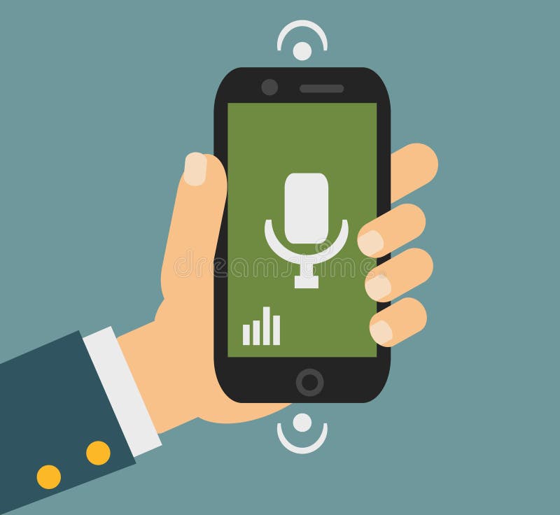 Mobile Phone in Flat Style - Voice Control Technology Concept Stock ...