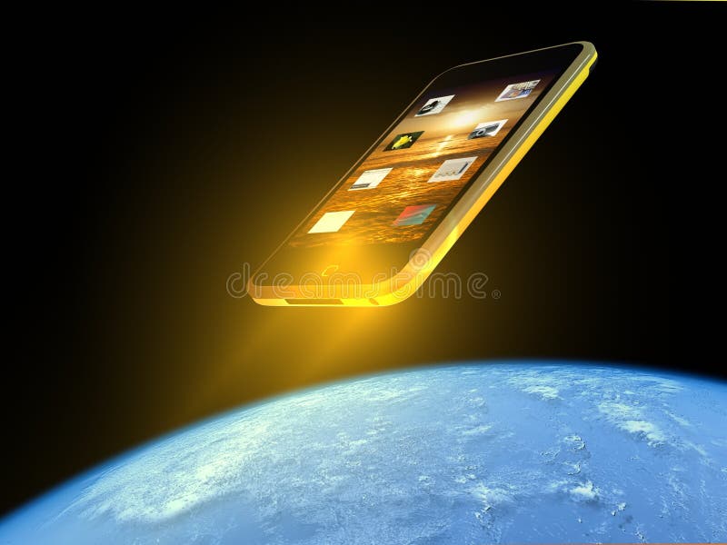Mobile phone stock illustration. Illustration of space - 32306114
