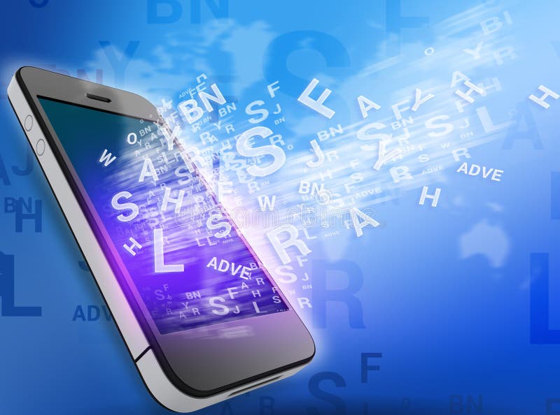 Mobile Phone Flying Letters Screen Stock Illustrations – 33 Mobile ...
