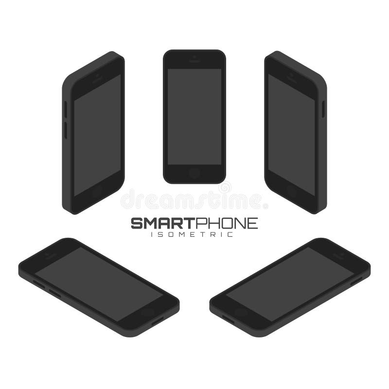 Mobile Phone from Four Sides Icon Set Vector Graphic Illustration ...