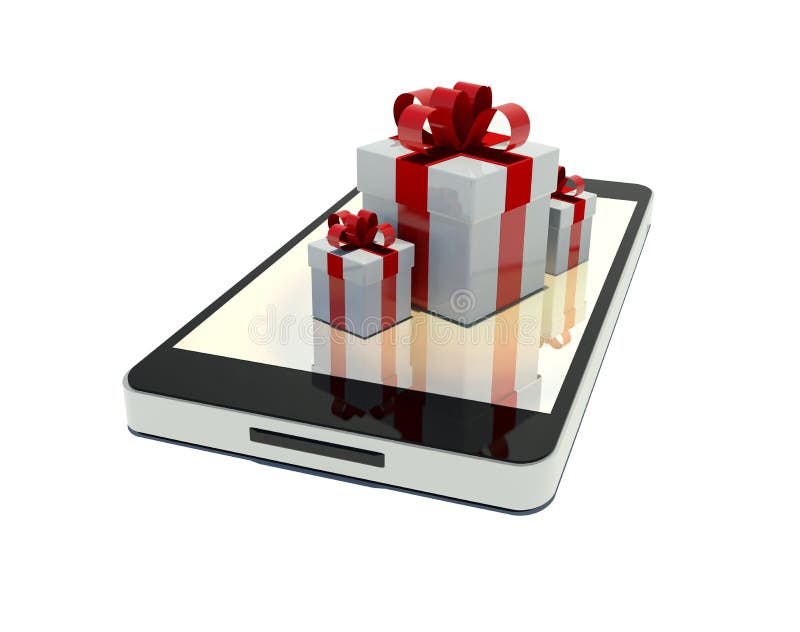 Christmas Phone Illustration Stock Vector - Illustration of cell, face ...