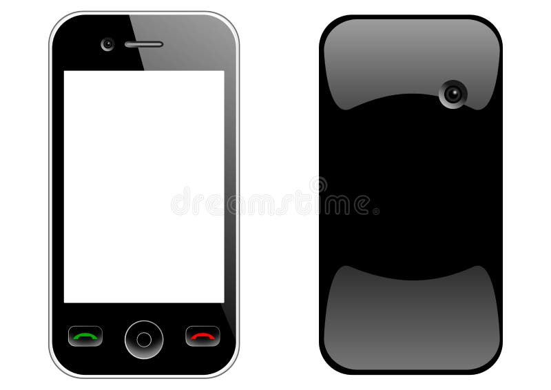 Vector Mobile Phone from Front and Back Side Stock Vector ...