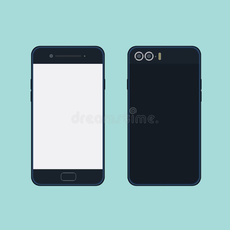 Mobile Phone Front and Back Stock Illustration - Illustration of ...