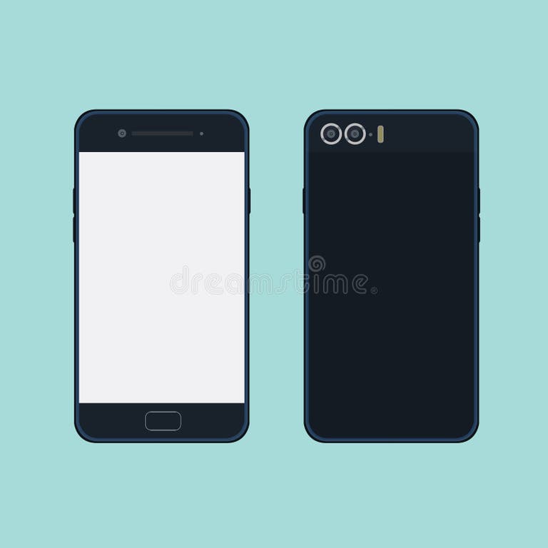 Mobile Phone Front and Back Stock Illustration - Illustration of ...