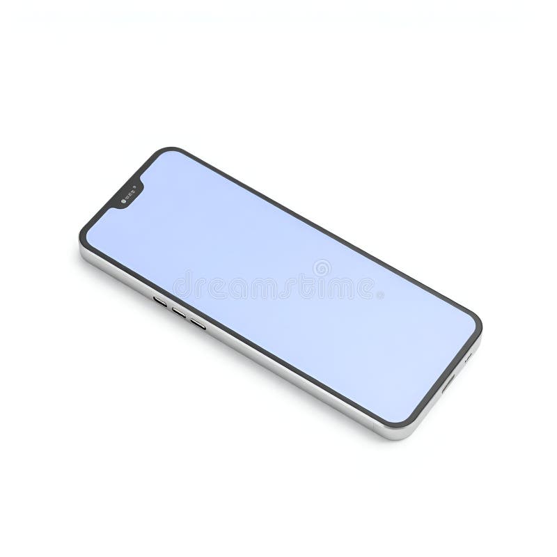 Mobile Phone Front Horizontal on White Stock Illustration ...