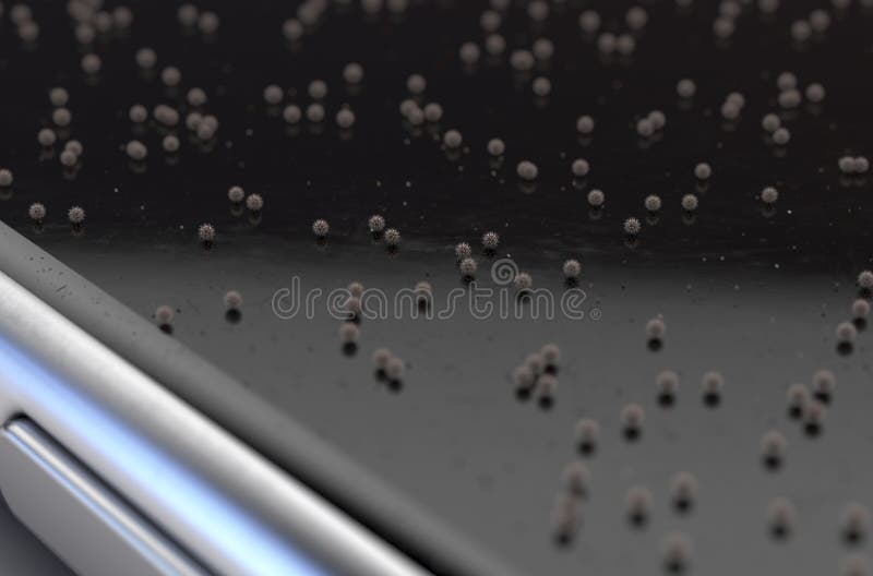 Mobile Phone and Germ Particles Stock Illustration - Illustration of ...