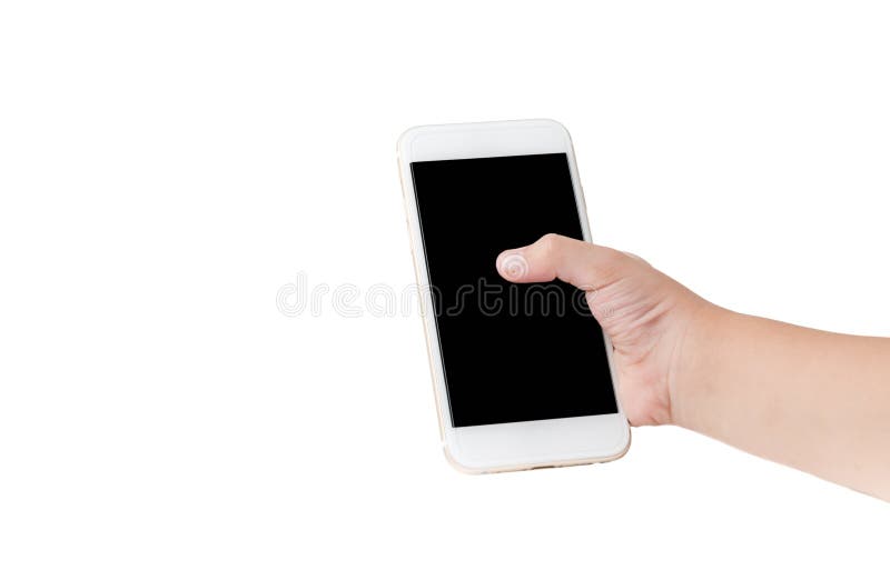Mobile Phone in Girl Hand Isolated Stock Photo - Image of isolated ...