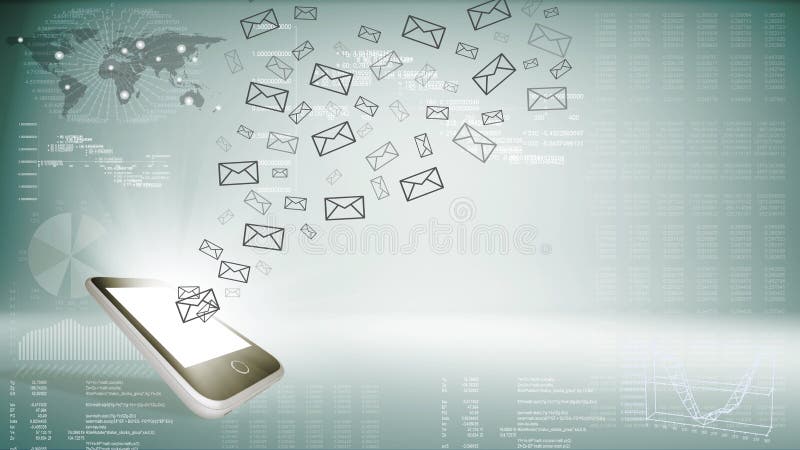 Mobile Phone with Graphical Charts Stock Illustration - Illustration of ...